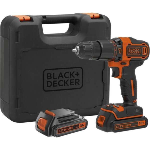 Black & Decker aku udarna bušilica BDCHD18KB-QW, 18V/2x bat. 1.5Ah, 40Nm - u koferu