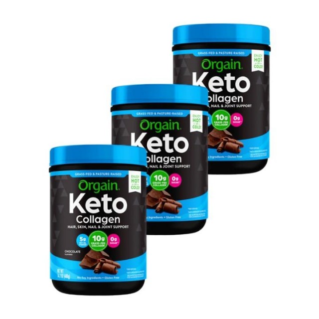 ORGAIN KETO COLLAGEN proteinski prašak sa ukusom čokolade, 400g PAKET 3 KUTIJE