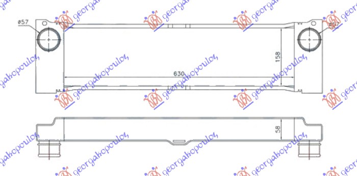 HLADNJAK INTERCOOLER 2.2-3.0 CDi(630x160x60) MERCEDES VITO (W639) & VIANO (2004-2010) (OEM: 6395010801)