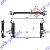 HLADNJAK INTERKULERA 1.4- 1.6T.BENZIN 1.3- 1.7CDTI (56×28 OPEL ASTRA J 4D (2013-) (OEM: 1302144)