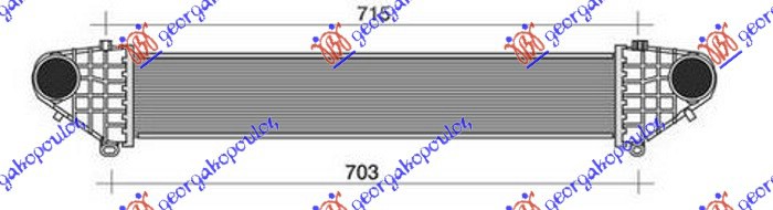 HLADNJAK INTERKULERA 2.5T BENZIN (647x 1 13×50) VOLVO C70 (2010-) (OEM: 30636847, 30741851, 30776211)