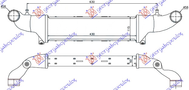 HLADNJAK INTERCOOLER 2.0i-16VCOM.-2.2CDi-2.5TDi43x1 MERCEDES CLK (W208) (1997-2002) (OEM: 2025001000, A2025001100)