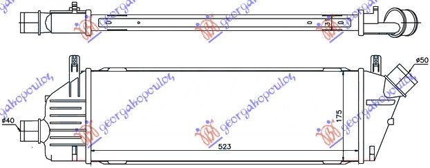 HLADNJAK INTERCOOLER 1.5 DCi (522x178x30 NISSAN MICRA (K12) (2002-2010) (OEM: 14461-AY600, 14461AY600)