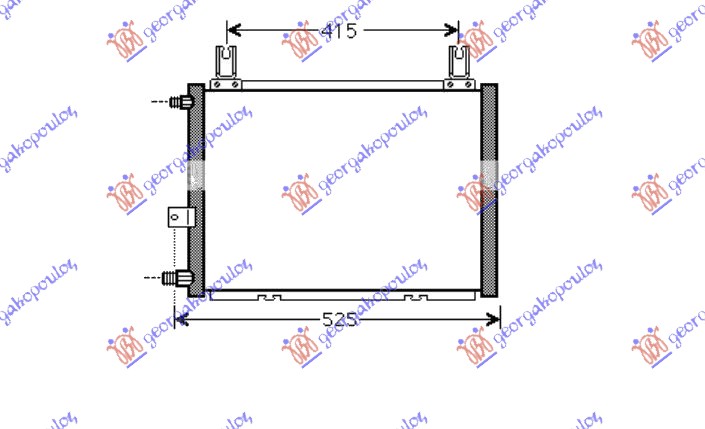 HLADNJAK KLIME 1.3 BENZIN 46,5×34,5 2 PRIK BEZ FILT DAIHATSU TERIOS (1997-2006) (OEM: 8846087402)