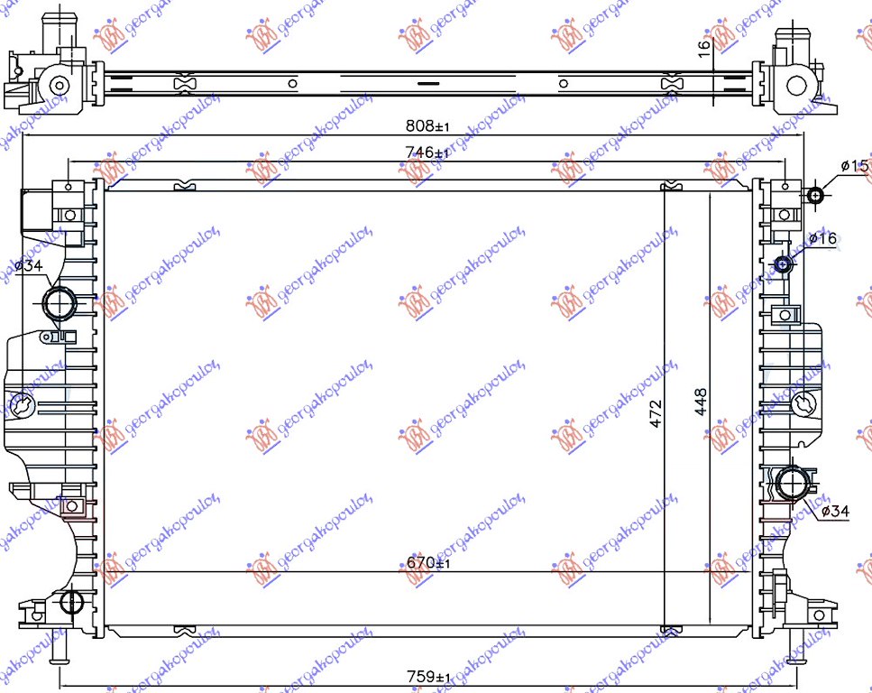 HLADNJAK MOTOORA 1.5/2.0 EcoBoost (2.0 TDCI AUTOMATIK) FORD GALAXY (2015-2019) (OEM: 1768469, 2113221, 5184273)