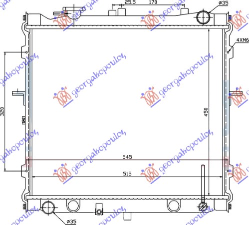 HLADNJAK MOTORA 2.0 16V +/ – A/C (45×52.4) KIA SPORTAGE (1995-2004) (OEM: 0K012-15-200, 0K01215200)