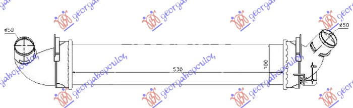 HLADNJAK INTERCOOLER 1.5dCi DIZ (530x100x40) DACIA LOGAN-MCV (2005-2008) / DACIA P.UP-VAN (2009-2012) (OEM: 6001548727)