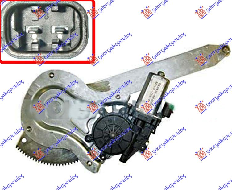 PODIZAC ZADNJEG PROZORA ELEKTRICNI (A KV) Desna str. TOYOTA YARIS (2011-2014) (OEM: 30/2351, 698300D220)