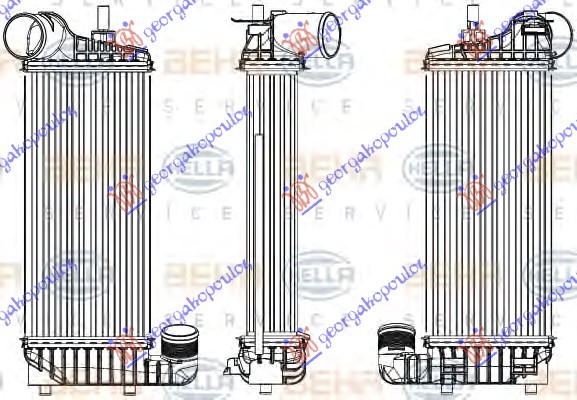 HLADNJAK INTERCOOLERA 1.6 TDCi 334×156 BEHR PREMIUM FORD FOCUS (2011-2014) (OEM: 1712541)