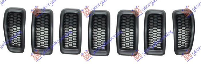 PVC MASKA CRNA (SREBRNI OKVIR) (7 KOM) JEEP CHEROKEE (KL) (2019-) (OEM: 6AZ88XS9AB)