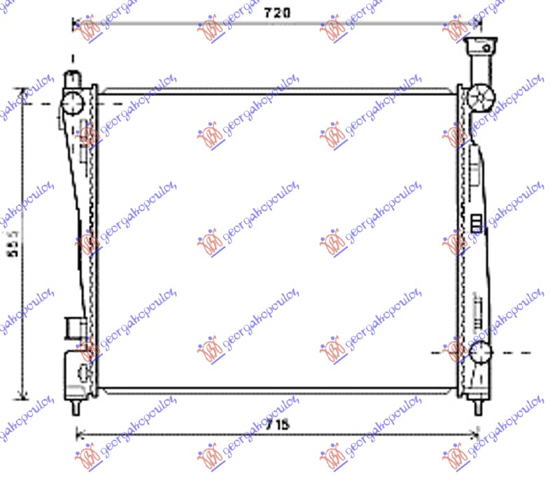 HLADNJAK MOTORA 3.6i 24V WT(63.7×51.5×16) AUTOMATIK JEEP GRAND CHEROKEE (2011-2014) (OEM: 52014529AB, 55038185AE)