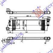 HLADNJAK INTERCOOLER 1.5-1.9 DCi (584x187x50) RENAULT MEGANE SDN-H/B-L/B (2002-2005) (OEM: 8200700172)