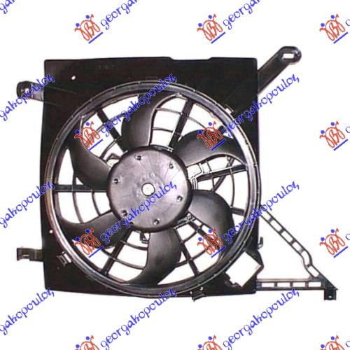 VENTILATOR KOMPLET DIZEL +A/C (3PINA) OPEL ZAFIRA (1999-2005) (OEM: 1341178, 1341182, 1341348)