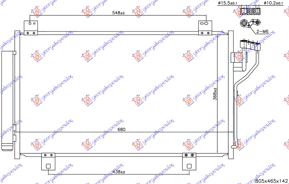 HLADNJAK KLIME ZA SVE BENZIN (GAS R134) MAZDA 3 SDN-HB (2016-2019) (OEM: GHR161480, GHR161480A, GHR161480B)