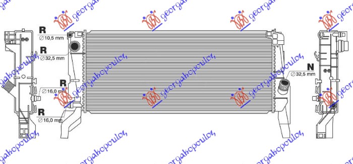 HLADNJAK MOTORA 2.0 BENZIN AUTOMATIK (677×298) 2 CEVI MINI CLUBMAN (F54) (2015-) (OEM: 8603089, 17118603089)