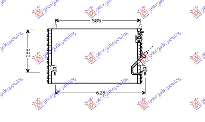 HLADNJAK KLIME 2.0i – 2.0 – 2.2 DIZEL (61.8×35.8) MERCEDES 190E (W201) (1984-1993) (OEM: 2018302770)