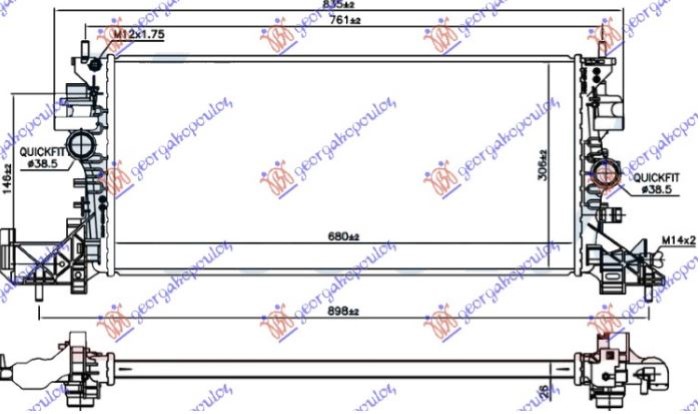 HLADNJAK ZA BENZIN -DIZEL TURBO OPEL ASTRA K 5D/S.W. (2016-) (OEM: 13453906, 13453907, 39055162)