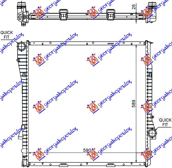 HLADNJAK MOTORA 3.0 BENZ/DIZ MAN. (59x60x2.4) BMW X5 (E53) (2000-2007) (OEM: 17111439104, 17117544669)