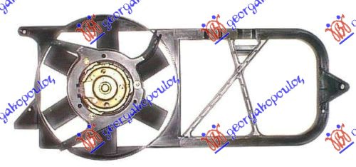 VENTILATOR KOMPLET 1.0 – 1.2cc+AC BENZ OPEL CORSA B (1997-2000) (OEM: 1341286)