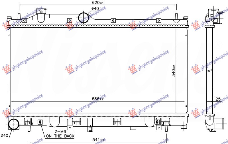 HLADNJAK MOTORA 2.0 BENZIN (340 x690 x26) SUBARU FORESTER (2012-2015) (OEM: 45111SG010)