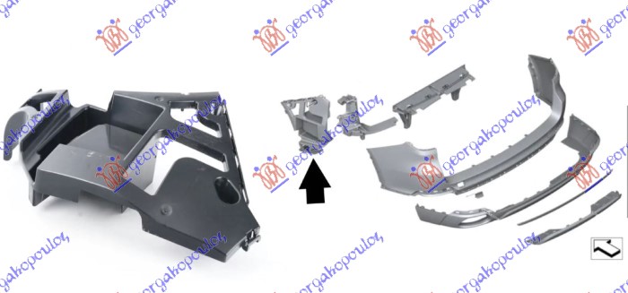 NOSAC ZADNJEG BRANIKA BOCNI PLASTICNI Leva str. BMW X5 (F15) (2013-2018) (OEM: 51127294721)
