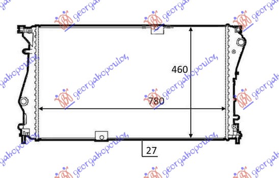 HLADNJAK MOTORA 2.0 CDTi (78×45.8) VALEO TIP NISSAN PRIMASTAR (2006-2016) (OEM: 2140000Q2G, 214109682R, 4406359)