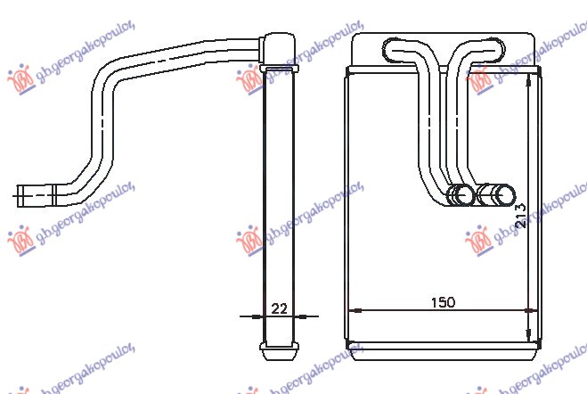 GREJAC KABINE (BR) (213x150x22) HYUNDAI MATRIX (2001-2008) (OEM: 97138-17000, 9713817000)