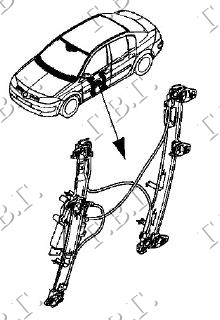 PODIZAC PREDNJEG PROZ. EL. 4/5VR COMFORT Leva str. RENAULT MEGANE SDN-H/B-L/B (2005-2008) (OEM: 8201010926)