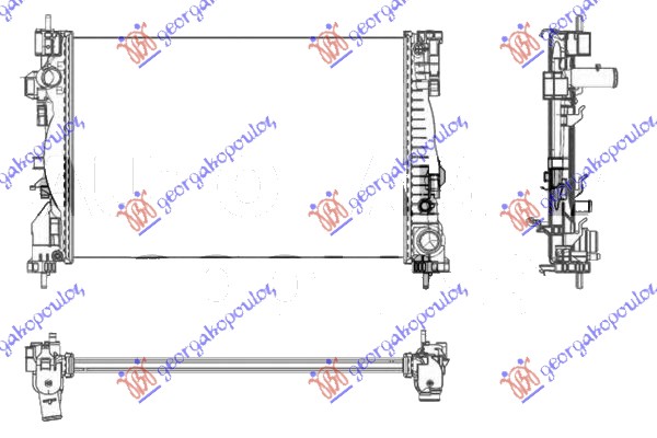 HLADNJAK MOTORA 1.8TBi (61×40.6×2.6) ALFA ROMEO GIULIETTA (2010-) (OEM: 50514474)