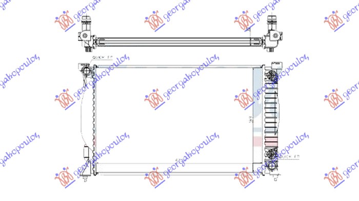 HLADNJAK MOTORA 2.4 BEN AUTO 632×399 CEVI DIJ. AUDI A4 (2000-2004) (OEM: 8E0121251P)