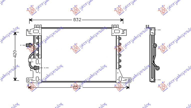 HLADNJAK A/C DIZEL (67.3×45.7×22) MERCEDES ACTROS (2008-2011) (OEM: 9425000054)