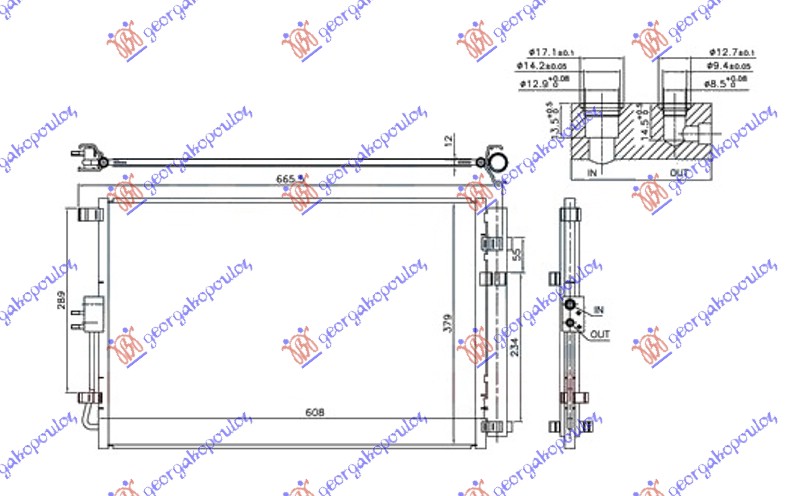 HLADNJAK KLI SVI MODELI BENZIN (550x400x12) KIA SOUL (2013-2016) (OEM: 97606B2010, 97606B2011)