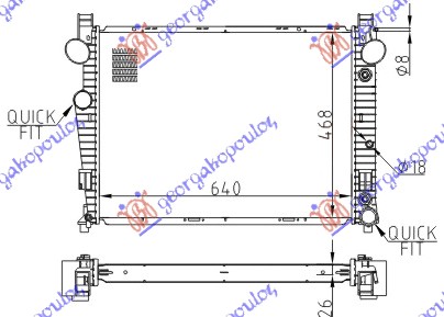 HLADNJAK 2.8 – 3.2i 18V – 3.2CDi (64X46)A/T MERCEDES S CLASS (W220) (1998-2005) (OEM: 2205000003)