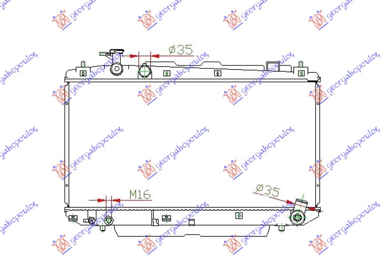 HLADNJAK MOTORA 1.8-2.0I16V VVT +/-A/C(37.5×73. TOYOTA RAV 4 (XA20) (2000-2005) (OEM: 16400-28130, 1640022120, 1640028130)