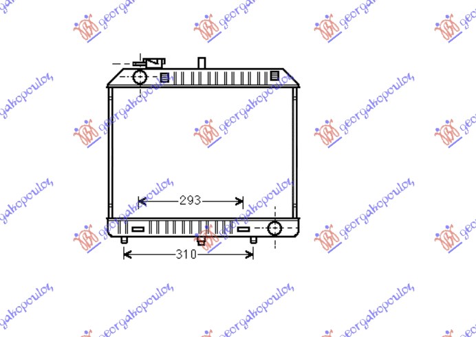 HLADNJAK MOTORA 2.4 DIZEL (41.5-49-27) 88-93 MERCEDES MB100 (1991-1996) (OEM: 63150Q0502)