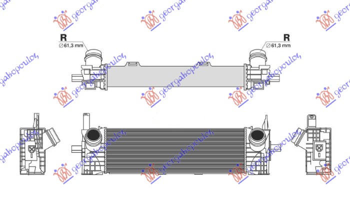 HLADNJAK INTERCOOLERA 2.0 DIZEL (540x170x80) BMW X3 (G01) (2017-) (OEM: 17518582879)