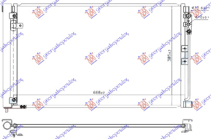HLADNJAK KLIME 2.0 BENZIN 2.2 DIZEL 640x380x12 INFINITI Q50 (2014-) (OEM: 921004GC0A, 921006HC0A)