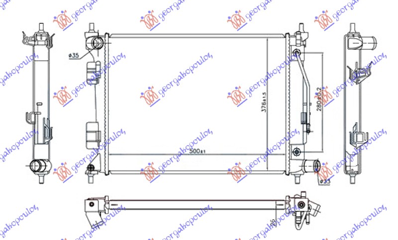 HLADNJAK 1.4i BENZIN AUTOMATIK (500x375x26) HYUNDAI i20 (COUPE) (2014-2018) (OEM: 25310C8050)