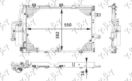 HLADNJAK KLIME 04- (55x38x1.6) OPEL COMBO (2000-2012) (OEM: 1850114)