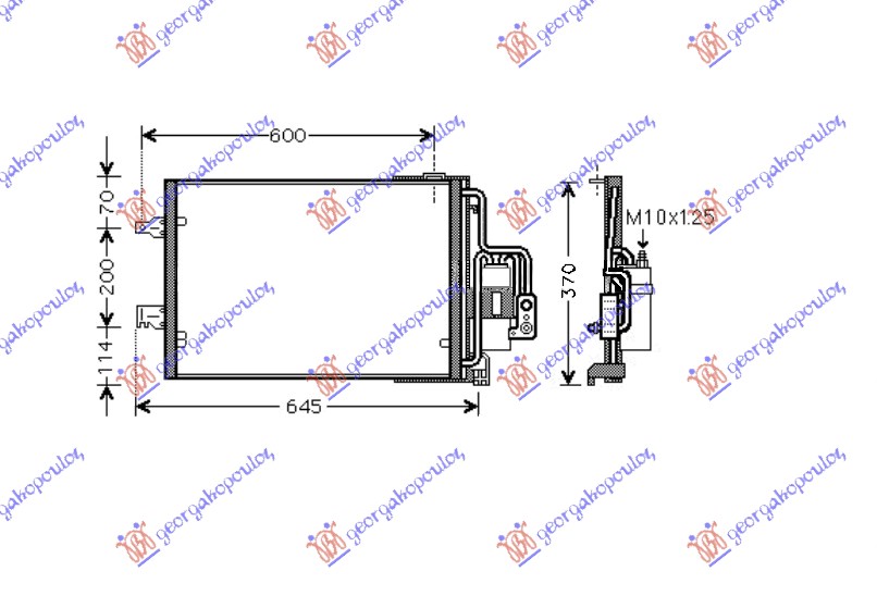 HLADNJAK KLIME 04- (55x38x1.6) OPEL CORSA C (2000-2006) (OEM: 1850114)