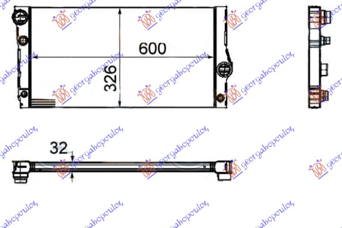 HLADNJAK 3.0 535i/HYB BENZIN (I GT/F07) 600x326x BMW SERIES 5 (F10/11) (2010-2013) (OEM: 17117562586)