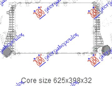 HLADNJAK INTERCOOLER 1.9TDI(62.5x41x3.2) ARL SEAT TOLEDO (1999-2004) (OEM: 1J0145803H)