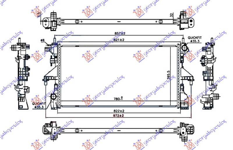 HLADNJAK 2.3 JTD+AC DIZL AUTOMATIK-3.0 JTD+A/C CITROEN JUMPER (2014-) (OEM: 1330Q3, 1342588080, 1361274080)