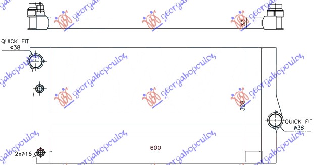 HLADNJAK MOTORA .2.0-4.0 DIZEL (T.D) (60x33x3.2) BMW SERIES 7 (F01/02) (2008-2012) (OEM: 17117805627, 17118509175)