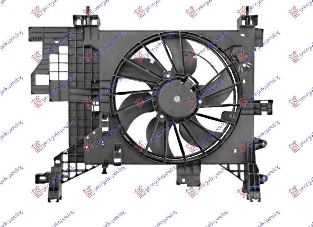 VENTILATOR 1.5 DIZEL (385mm) (2+2 PIN) DACIA DUSTER (2017-2022) (OEM: 214816758R, 214819914R)