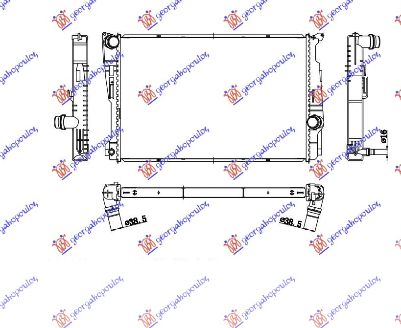 HLADNJAK MOTORA BENZIN-DIZEL (600x390x32) BMW X3 (F25) (2011-2014) (OEM: 17117593843, 17117632080, 17117823567)