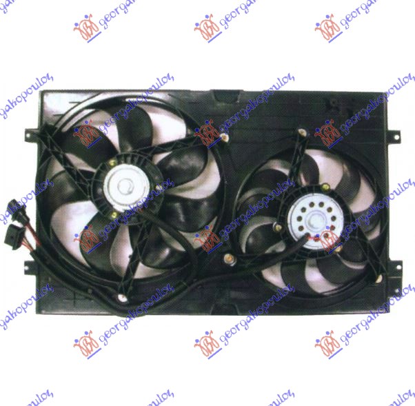 VENTILATOR KOMPLET (DUPLI) BENZIN – DIZEL VW GOLF IV (1998-2004) (OEM: 1J0121205BB41)