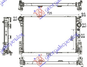 HLADNJAK 3.0-3.5- BZ-2.1-2.2-3.0CDi(64x43x34 MERCEDES C CLASS (W204) (2007-2011) (OEM: 2045001203)