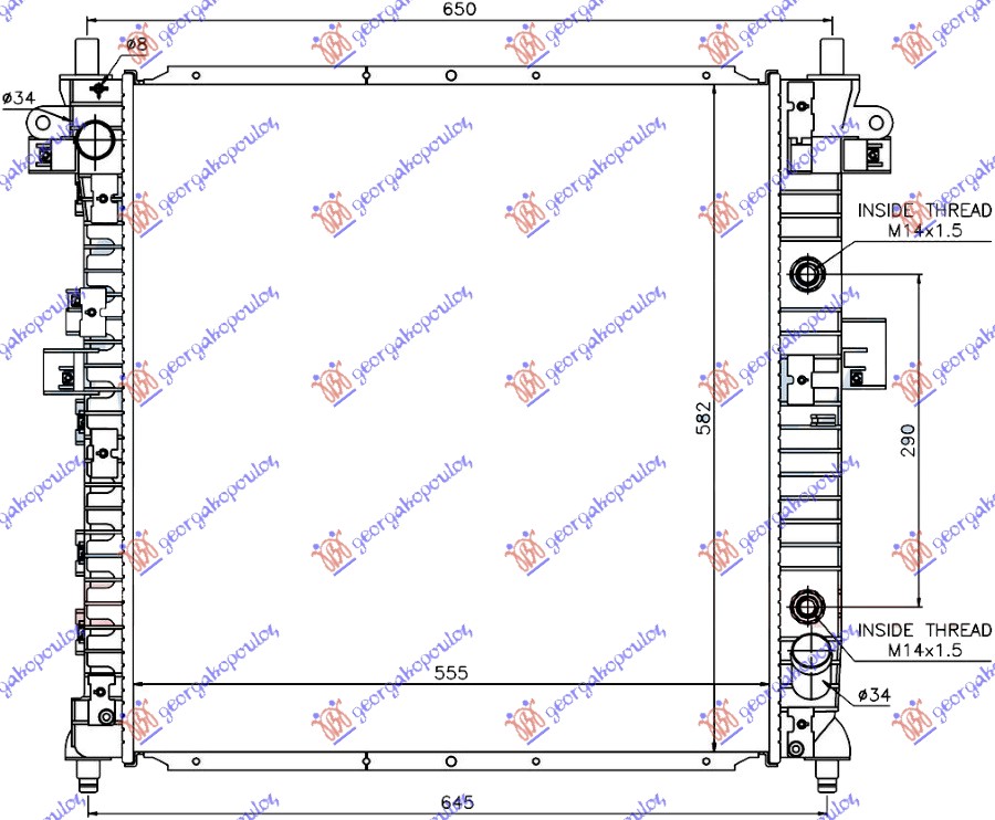 HLADNJAK 2.3i BENZINZ.-20 0 Xdi DIZEL AUTOMATIK SSANGYONG ACTYON (2006-2013) (OEM: 2131031230, 2131031231)