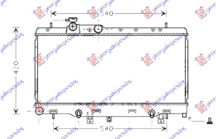 HLADNJAK MOTORA 1.6-2.0-2.5 BEN AUTO 340×692 SUBARU IMPREZA (2001-2008) (OEM: 32007315, 45111AE000, 45111AE001)